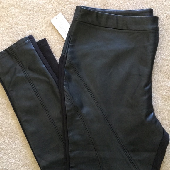 Addie | Pants & Jumpsuits | Leather Look And Knit Skinny Pant | Poshmark